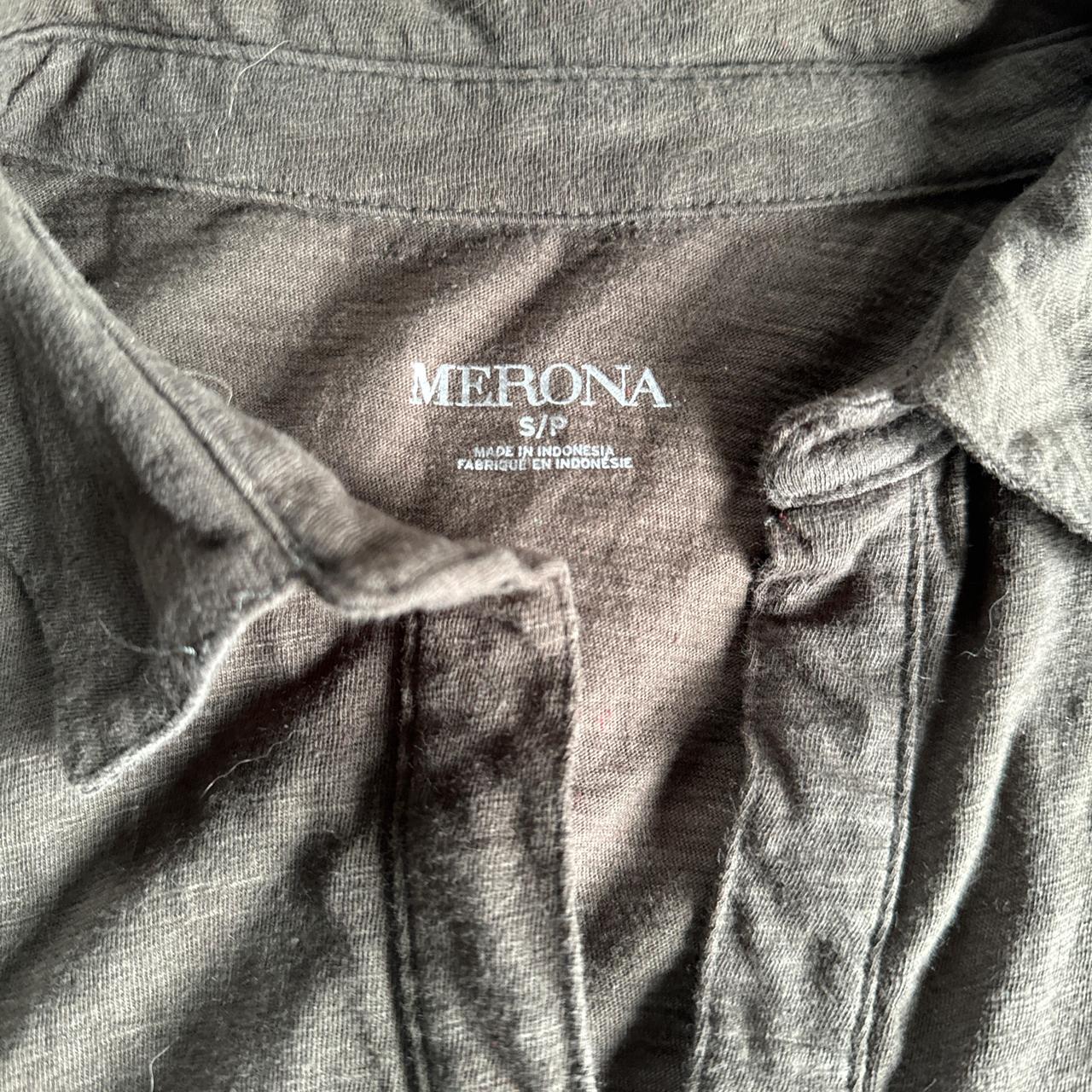 Merona quarter length shirt ; size S ; Army Green - Depop