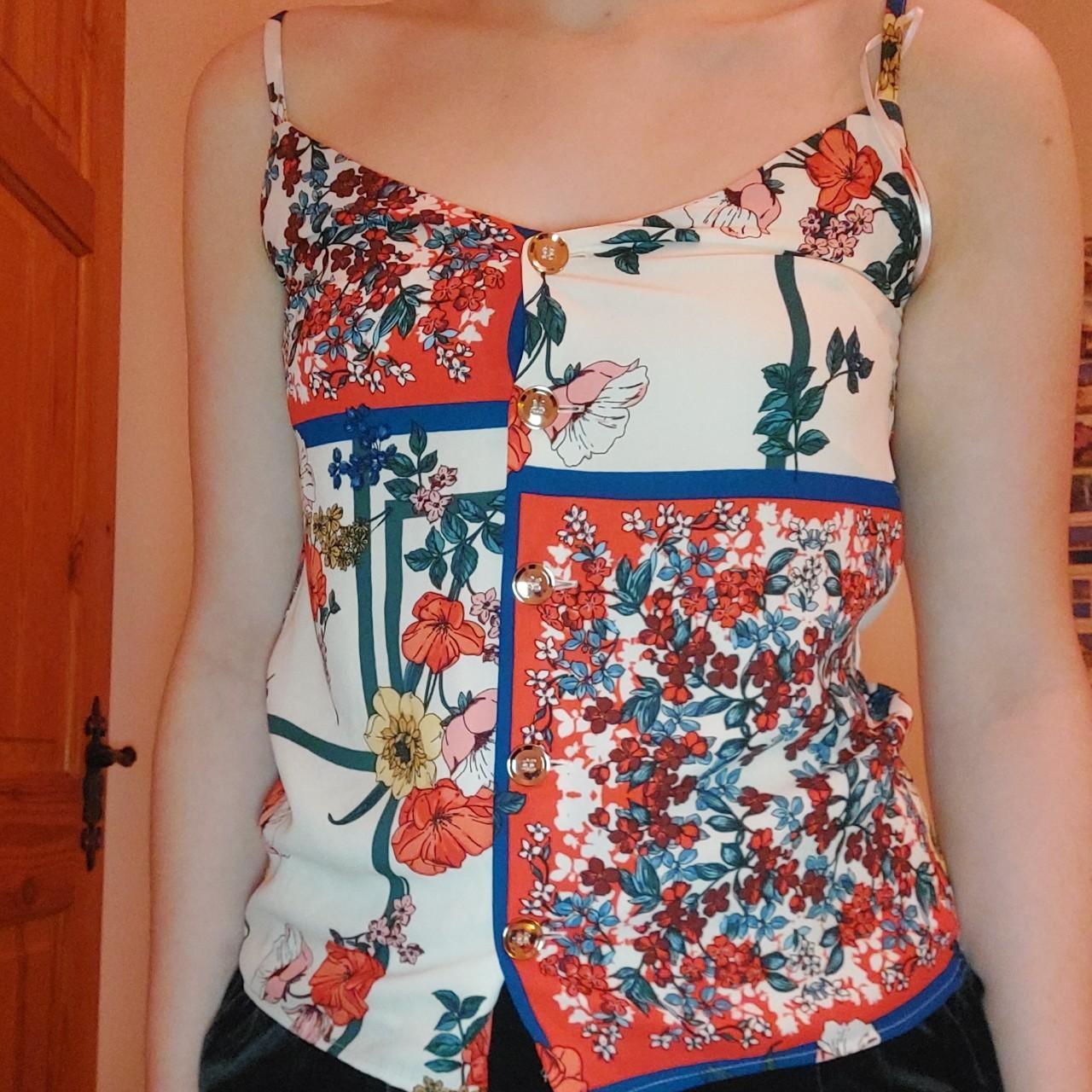 SPAGHETTI STRAP TOP ♡ Pattern Spaghetti Strap... - Depop