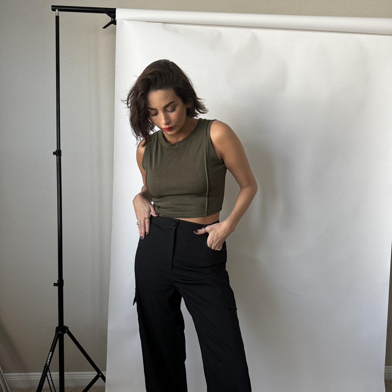 cider - green crop tank top - size M #cider #tank... - Depop