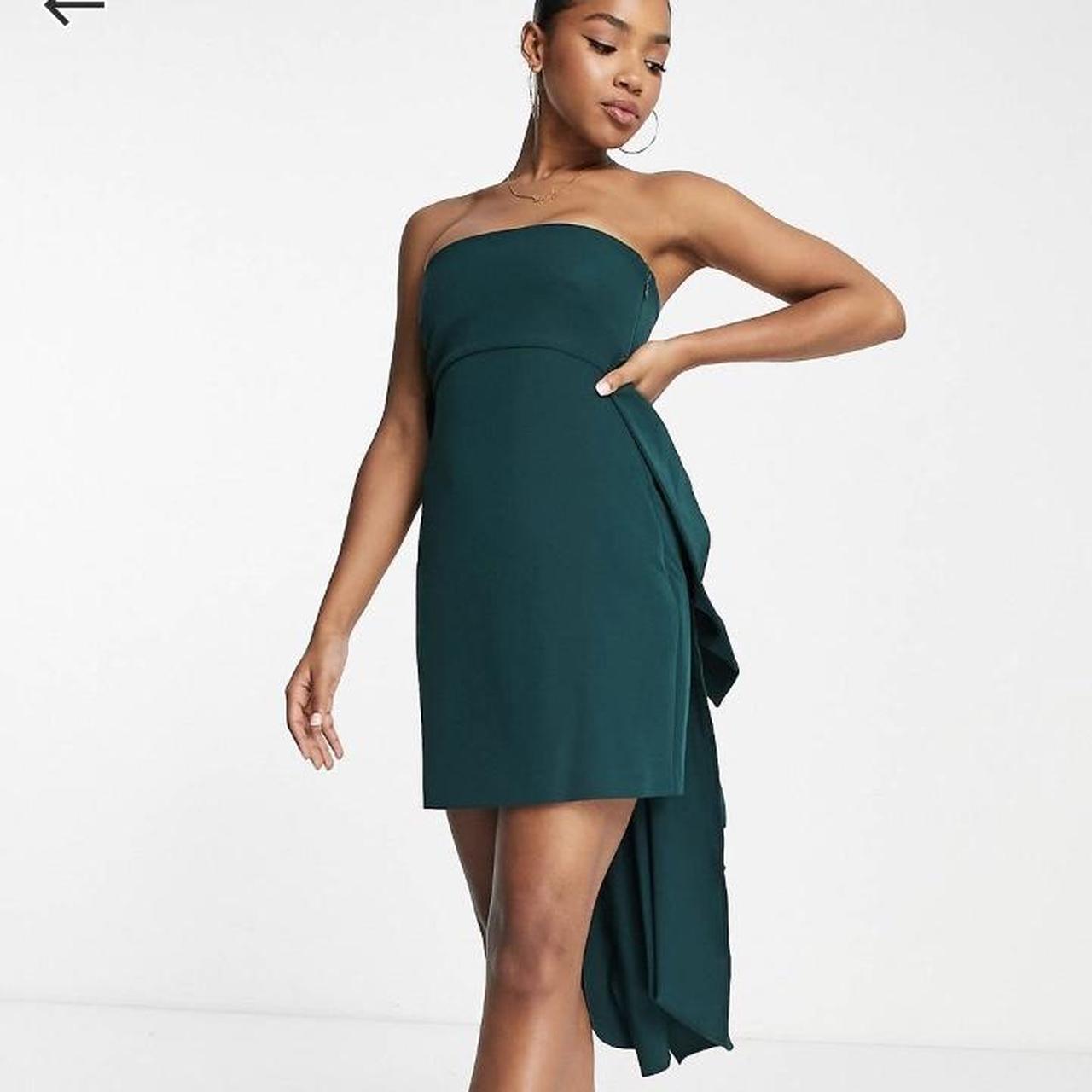 Green Occasion Dress with Bow. Only worn once. Great... - Depop