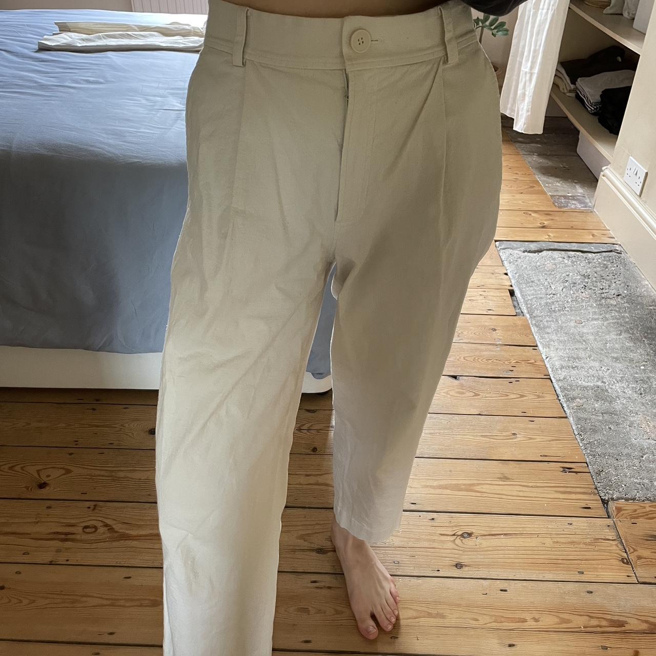 COS Women's Cream Trousers | Depop
