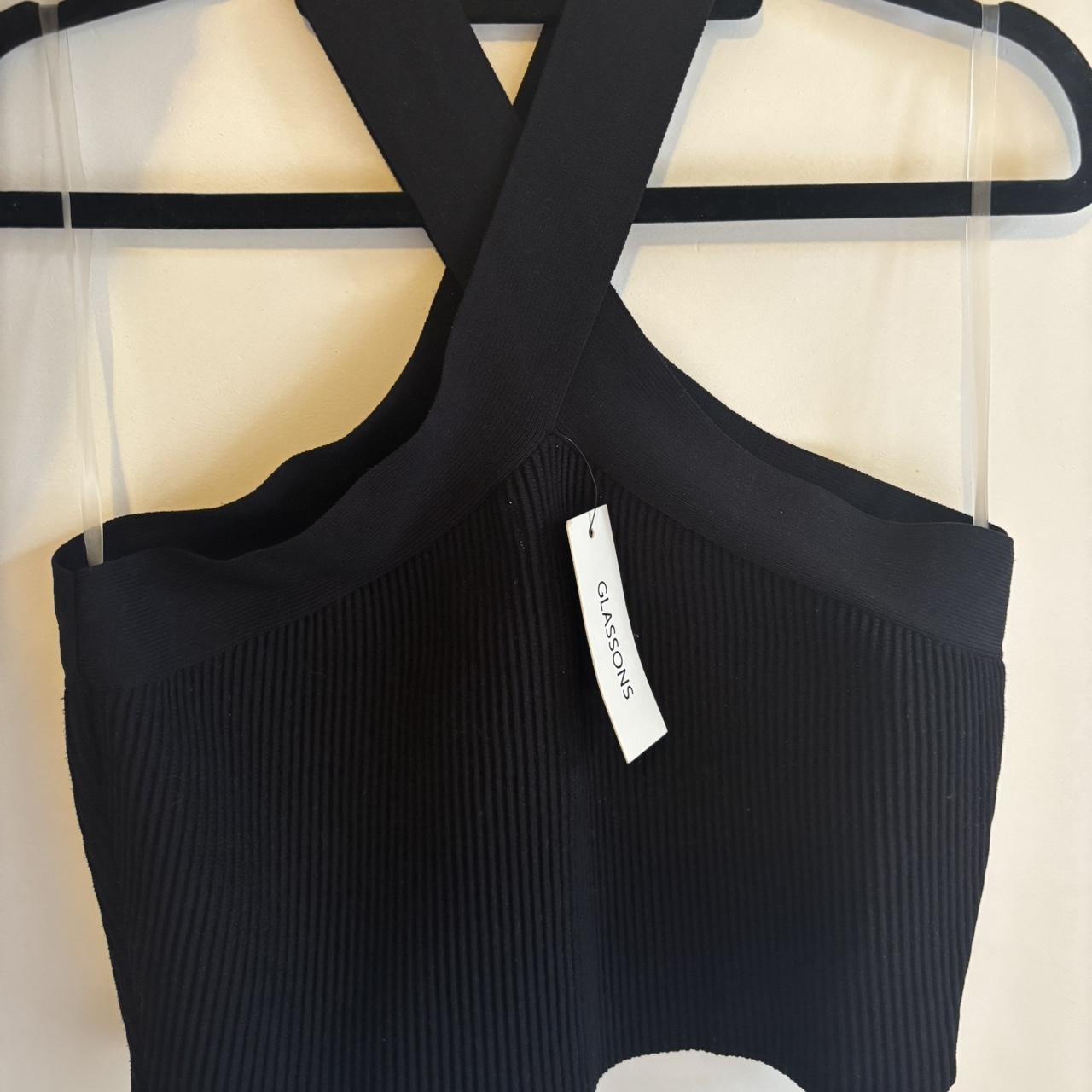 Black Glassons halter neck crop top Never... - Depop