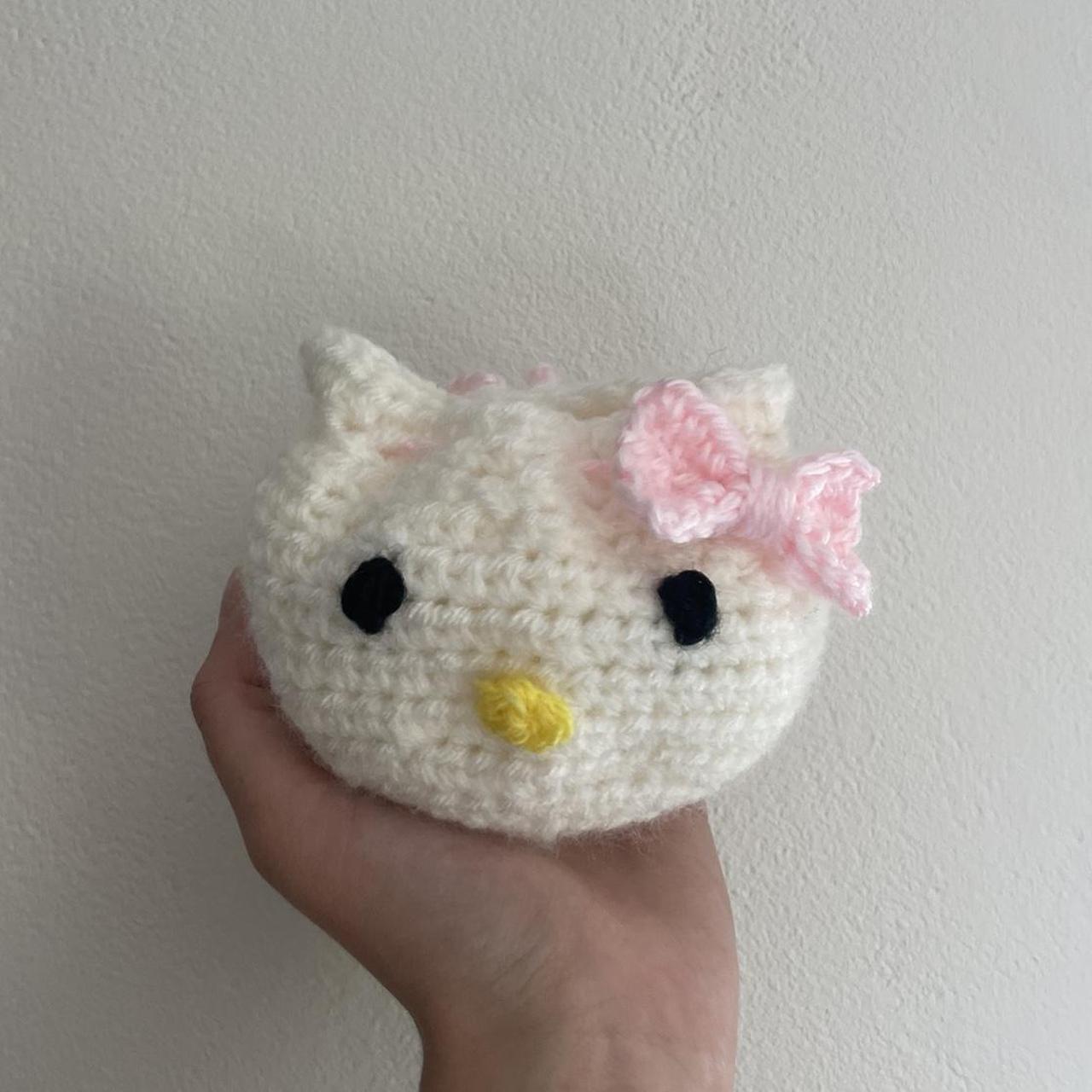 hello kitty handmade crochet drawstring pouch 🎀 ☁️ 💕... - Depop