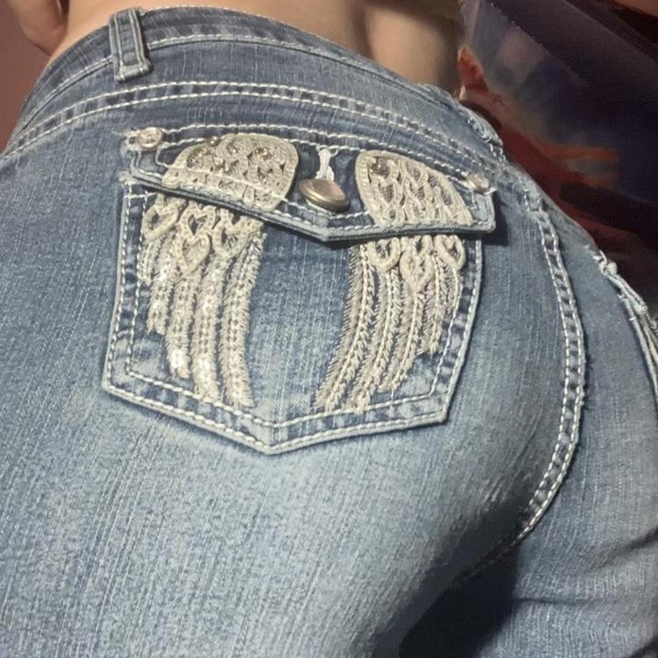 Arizona Jeans lowrise ANGEL WINGS back pocket design... - Depop