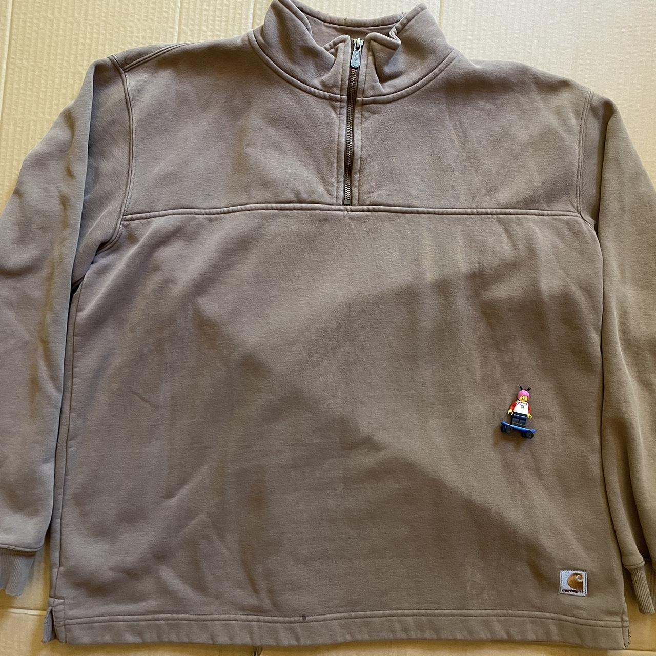 Carhartt Half Zip up Sweater Brown Wheat... - Depop
