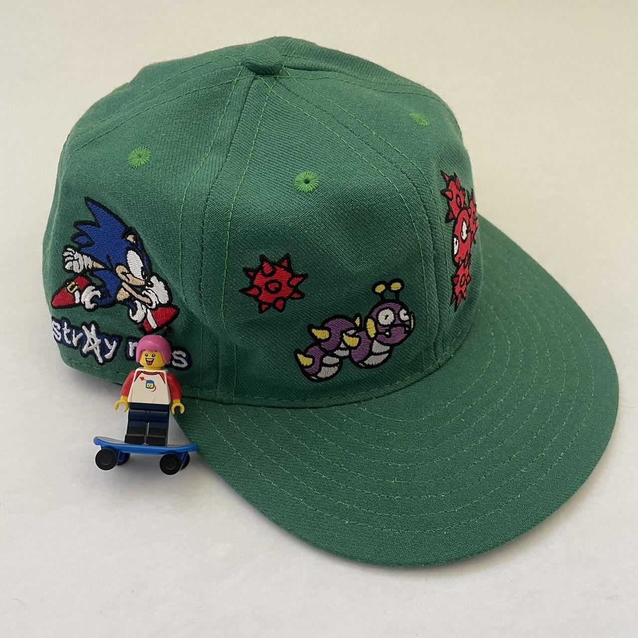 Stray rats x sonic green fitted hat Size small but... - Depop