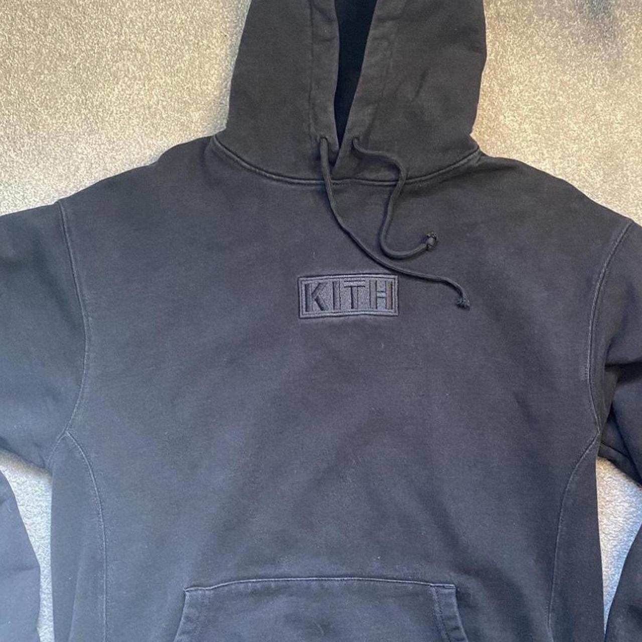 Kith Black box logo hoodie size M Black Sweatshirt... - Depop