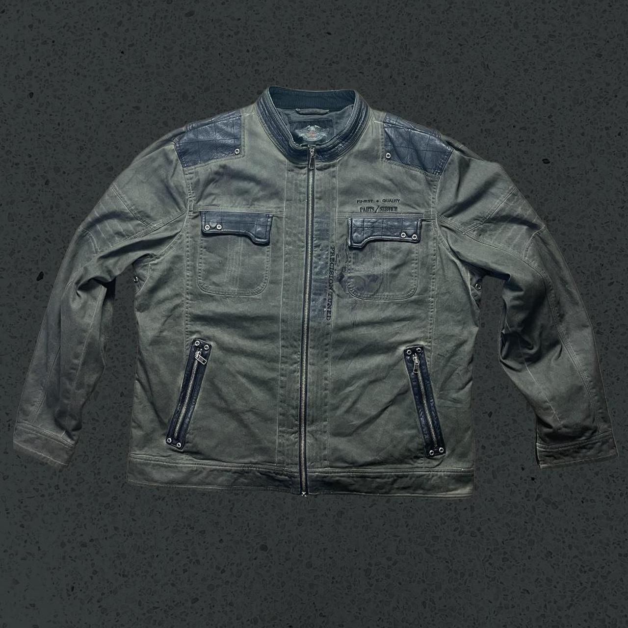 Harley Davidson biker motorcycle jacket Broke in... - Depop