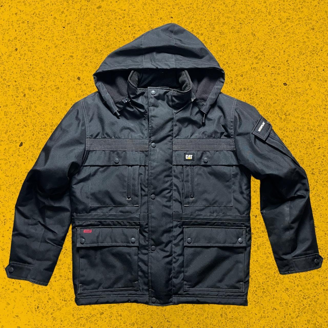 CAT Men's Black and Yellow Jacket | Depop