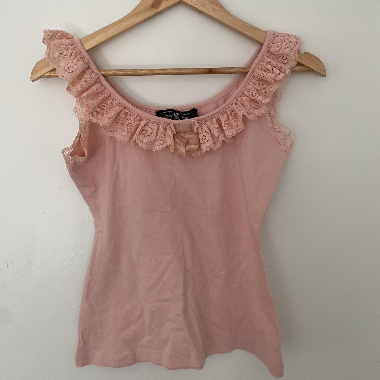 Kitten D’Amour baby pink singlet top 🩰🏹🪽 Worn once... - Depop