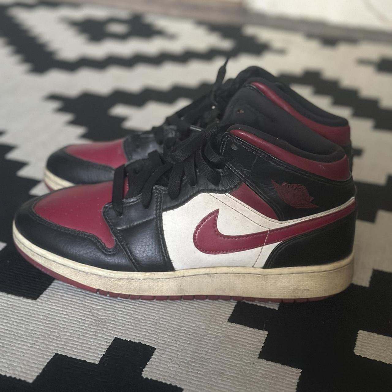 Nike air Jordan 1s red/burgundy white and black... | Depop