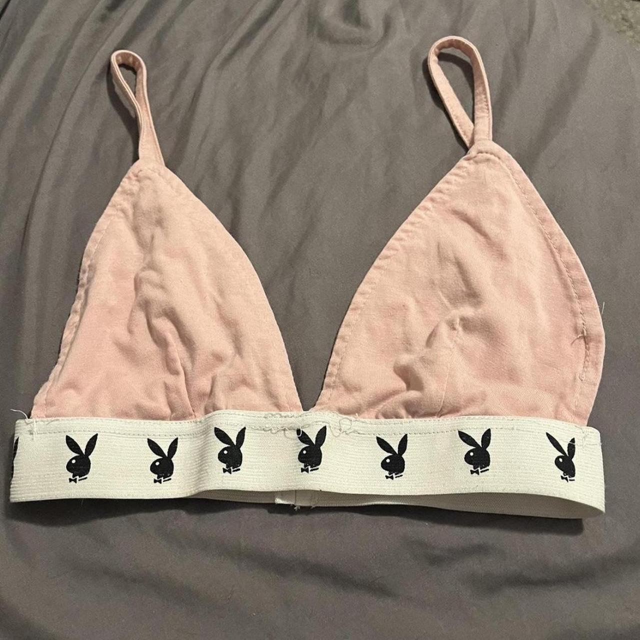 pink missguided playboy bralette - great condition!... - Depop