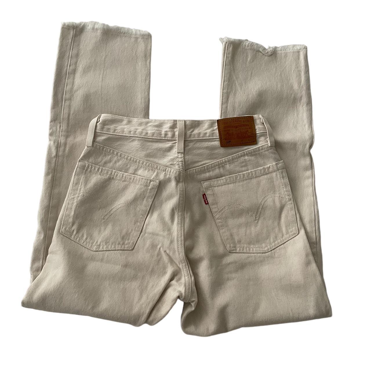 Levi’s 501 off white ivory jeans in great condition.... - Depop