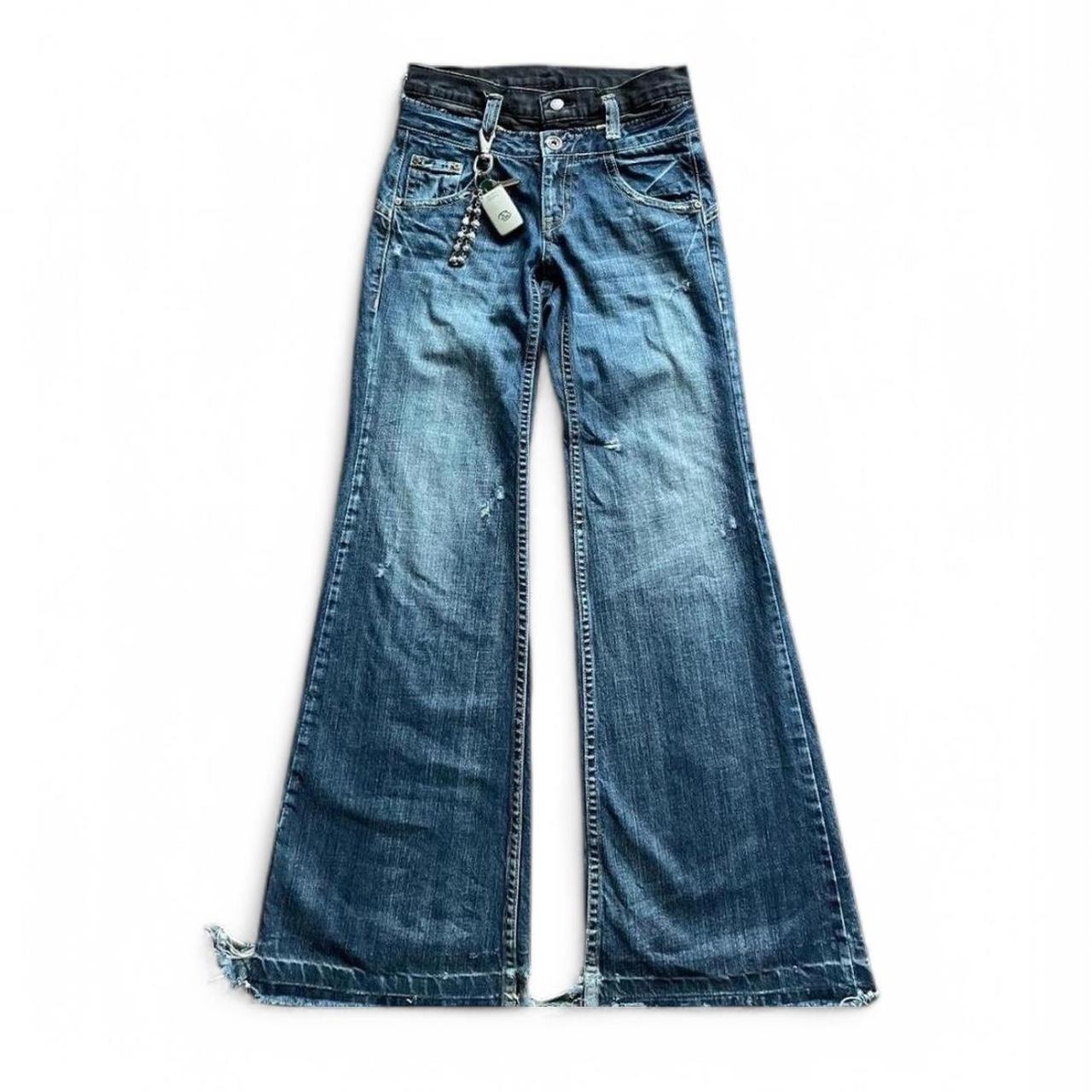 Japanese Flared Denim with HandSow Double... | Depop