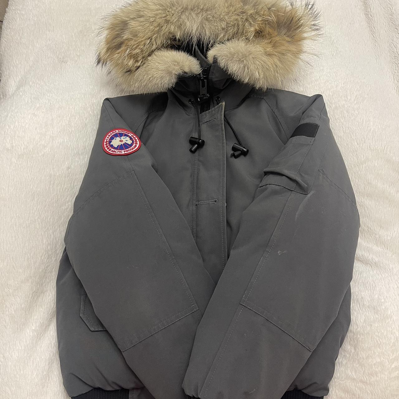 Grey Canada Goose coat with fur hood - Chilliwack... - Depop