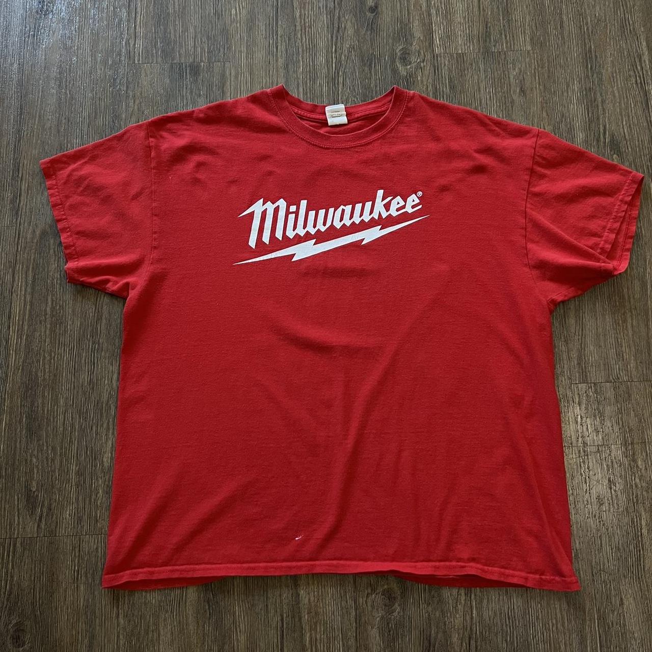 Milwaukee T Shirt Measures 23.5 inches pit to... - Depop