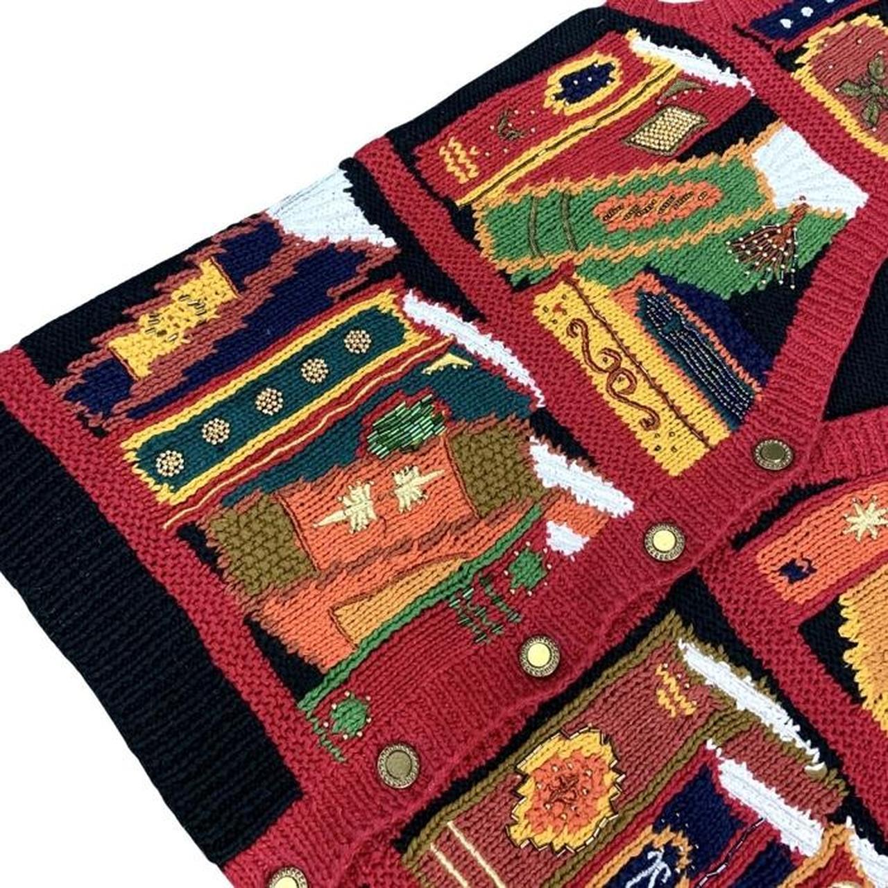 Vintage 90s Knit Book Cardigan Insane... - Depop