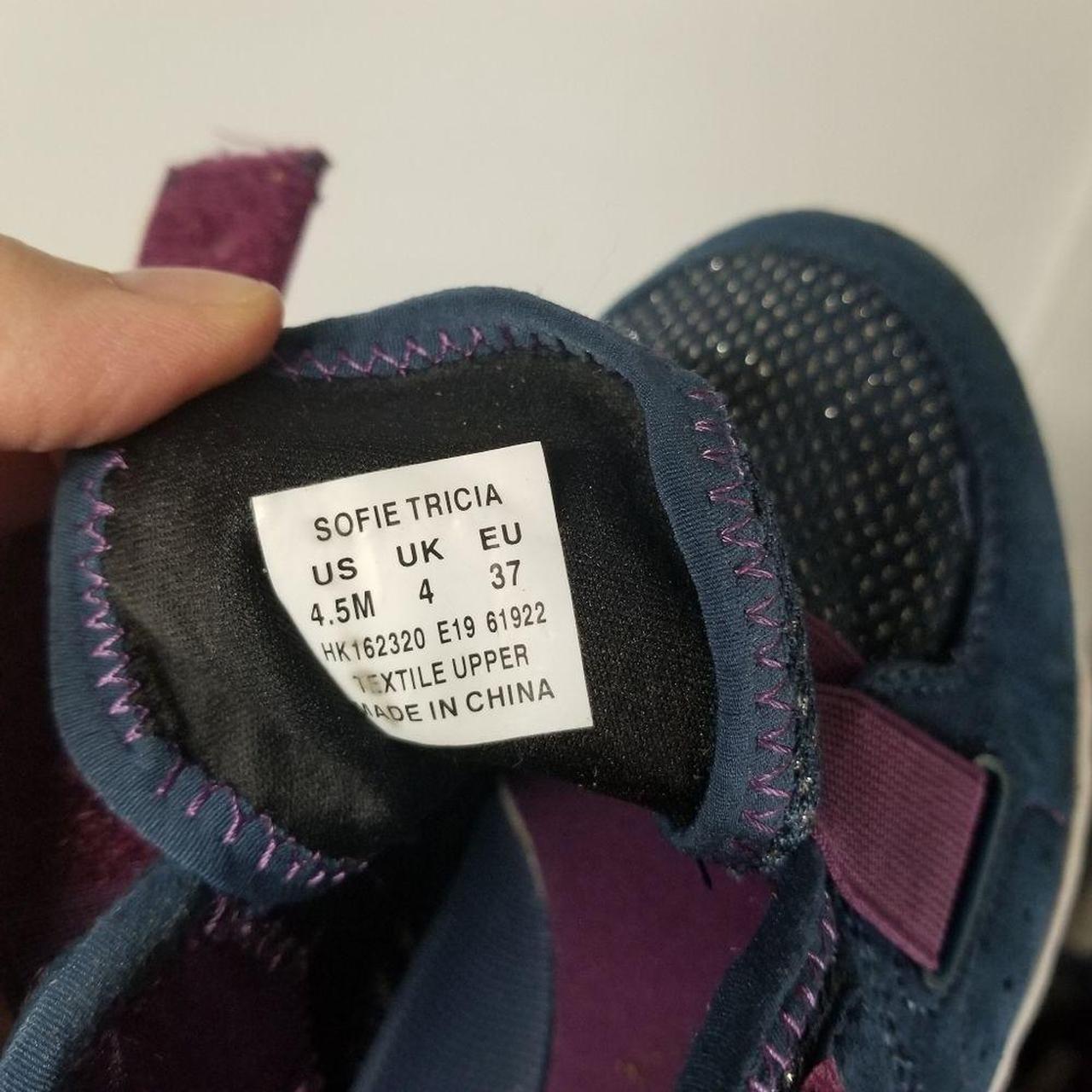 Blue and Purple 4.5 shoes sneakers latch and... - Depop
