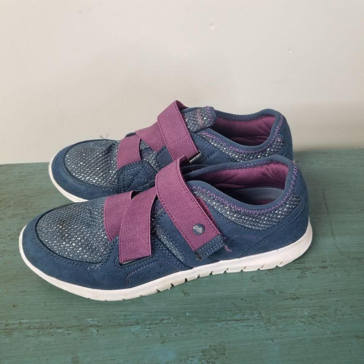 Blue and Purple 4.5 shoes sneakers latch and... - Depop