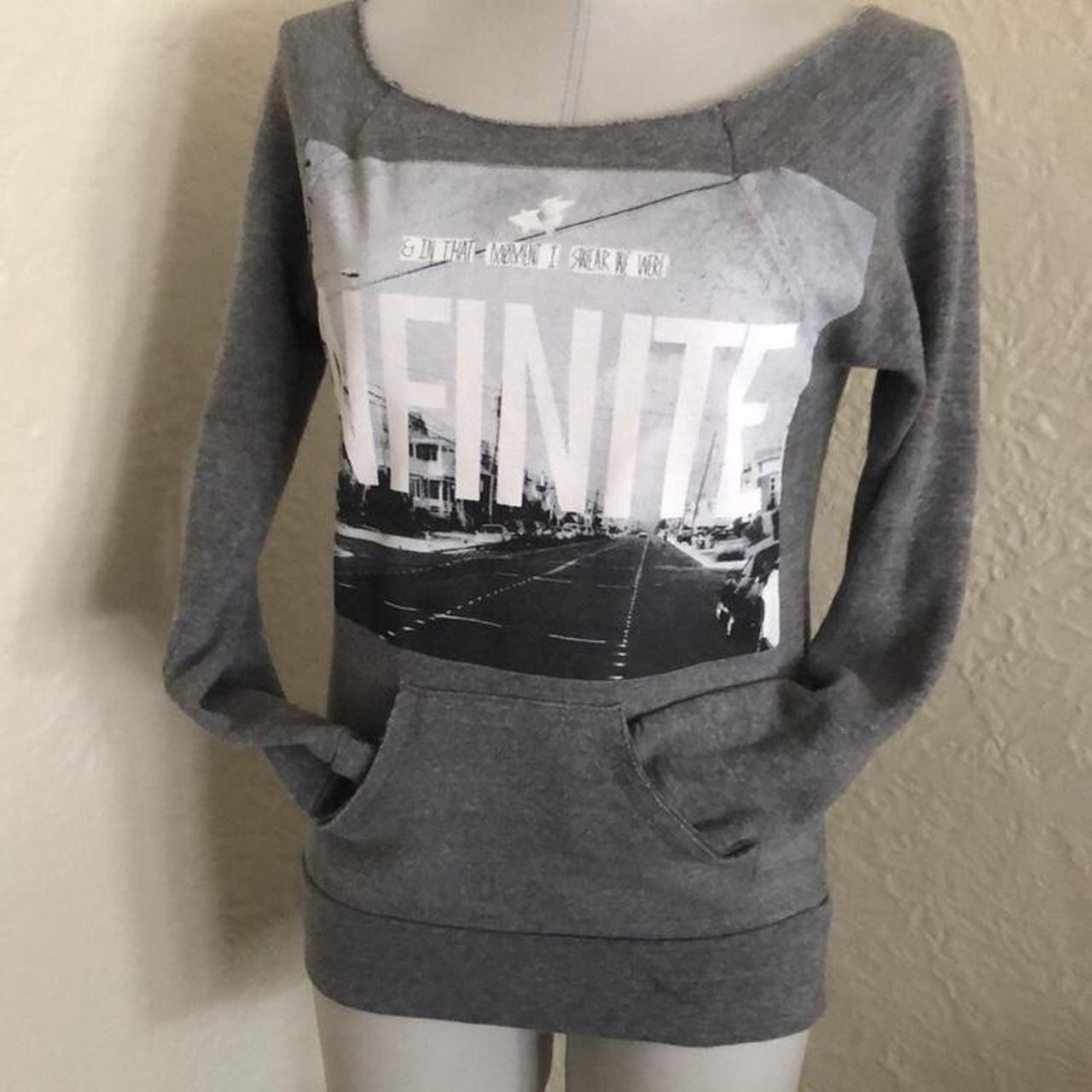 Glamour Kills Gray Infinite Emo Graphic Sweatshirt... - Depop