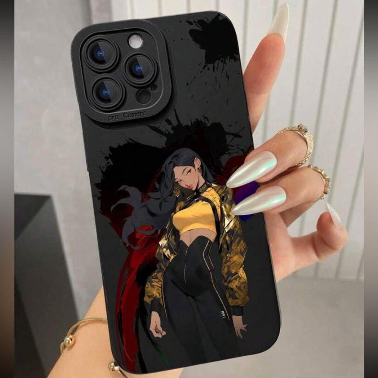 Cartoon Figure Graphic Black iPhone 12 pro Max... - Depop