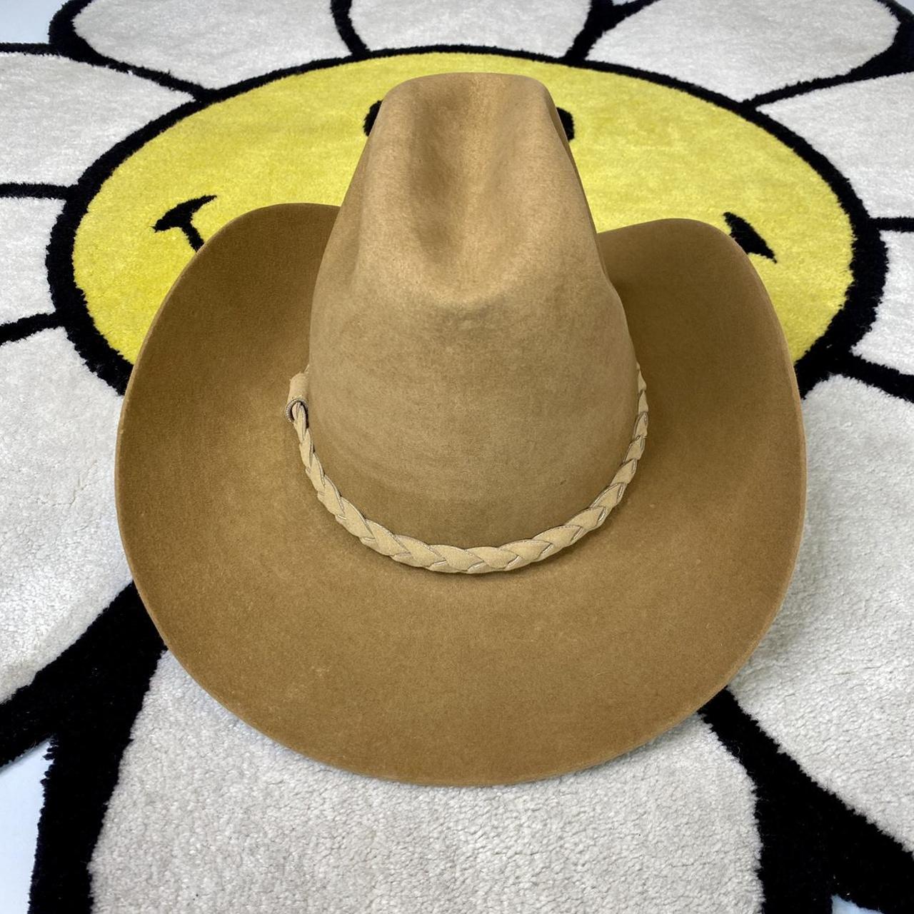 Vintage Stetson 4X Beaver Tan Cowboy Hat Size:... - Depop