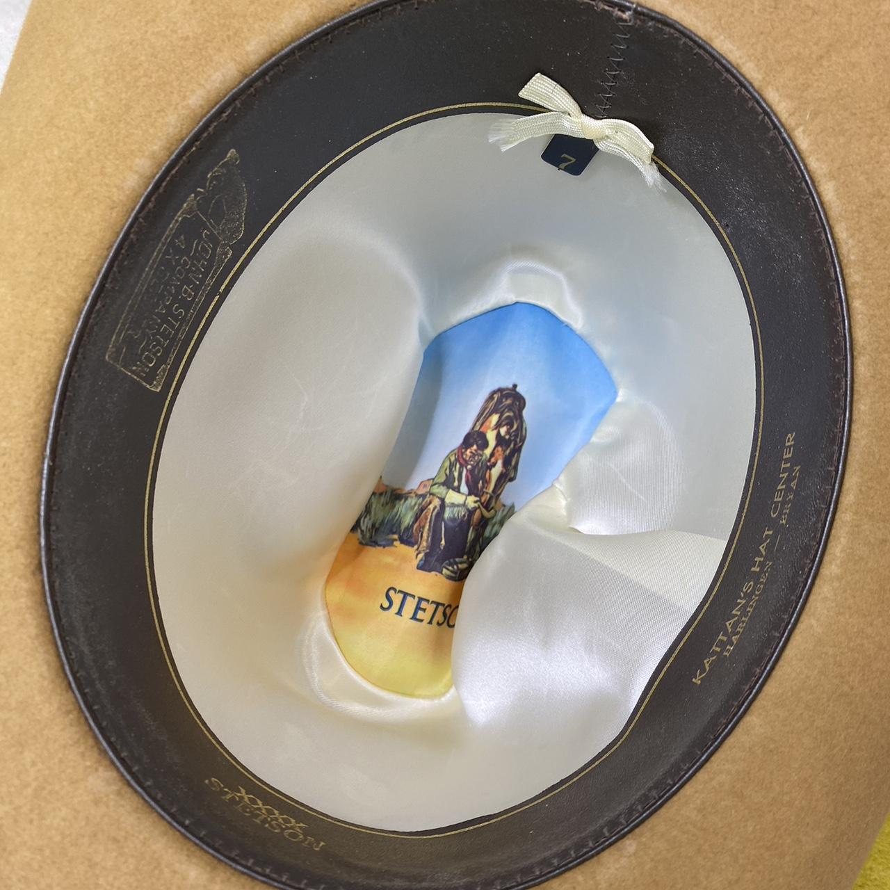 Vintage Stetson 4X Beaver Tan Cowboy Hat Size:... - Depop