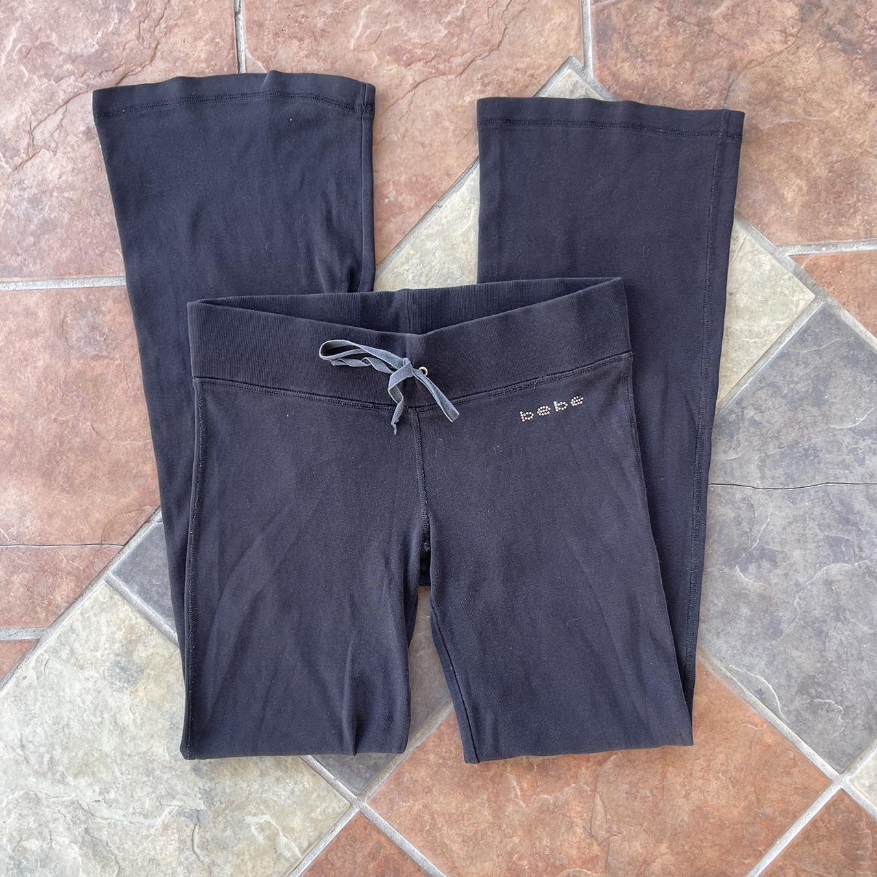 Bebe flared sweatpants with bedazzled “bebe” logo... - Depop