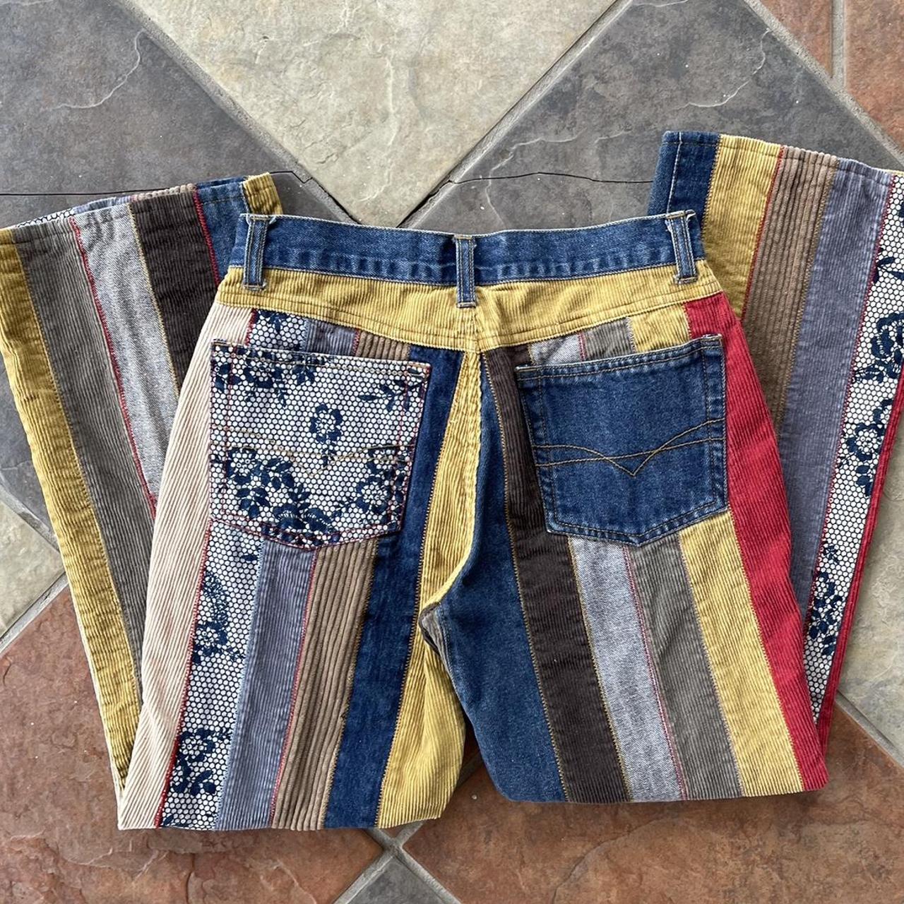 No boundaries multi print/color jeans flared - Depop