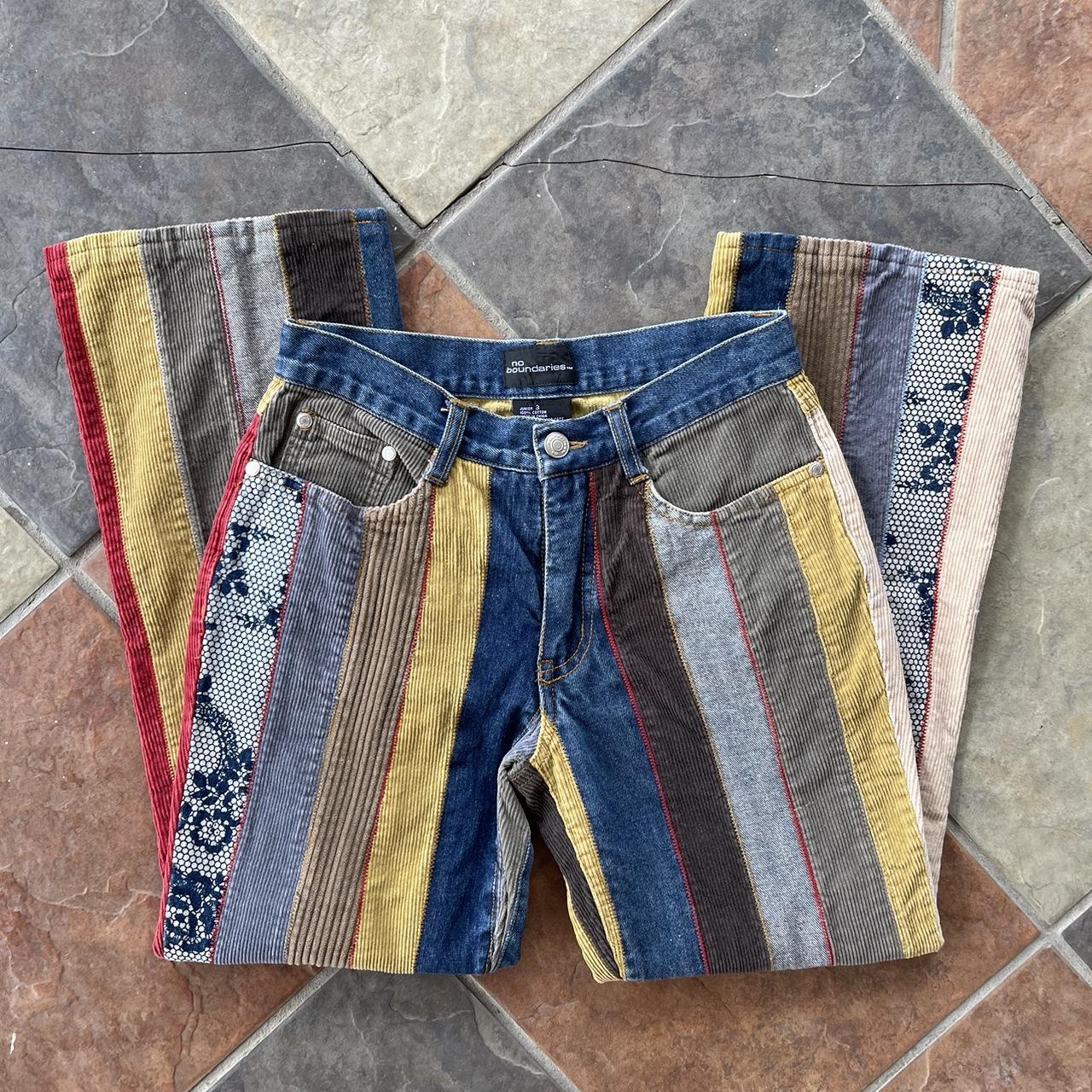 No boundaries multi print/color jeans flared - Depop