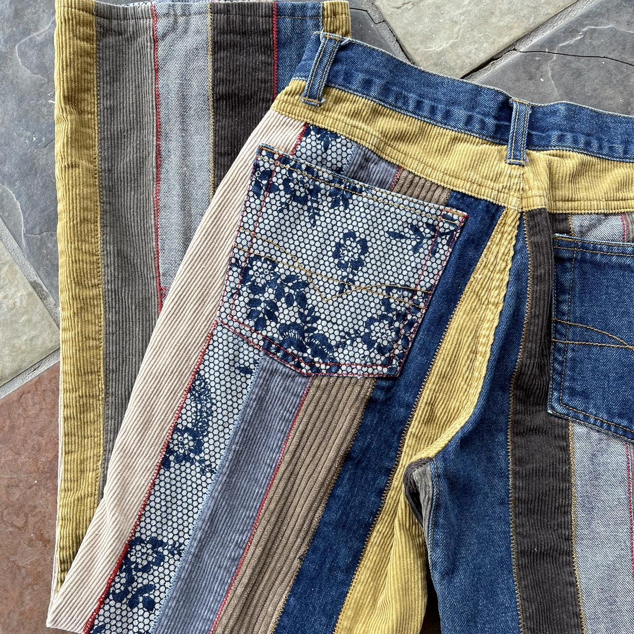 No boundaries multi print/color jeans flared - Depop