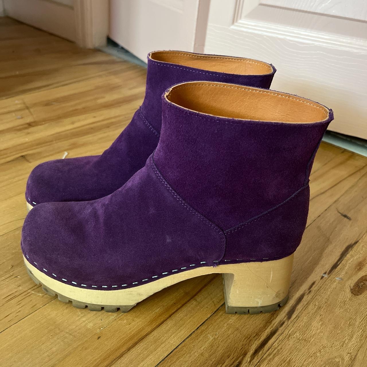 Swedish Hasbeen purple suede clog boots! Very cute,... - Depop
