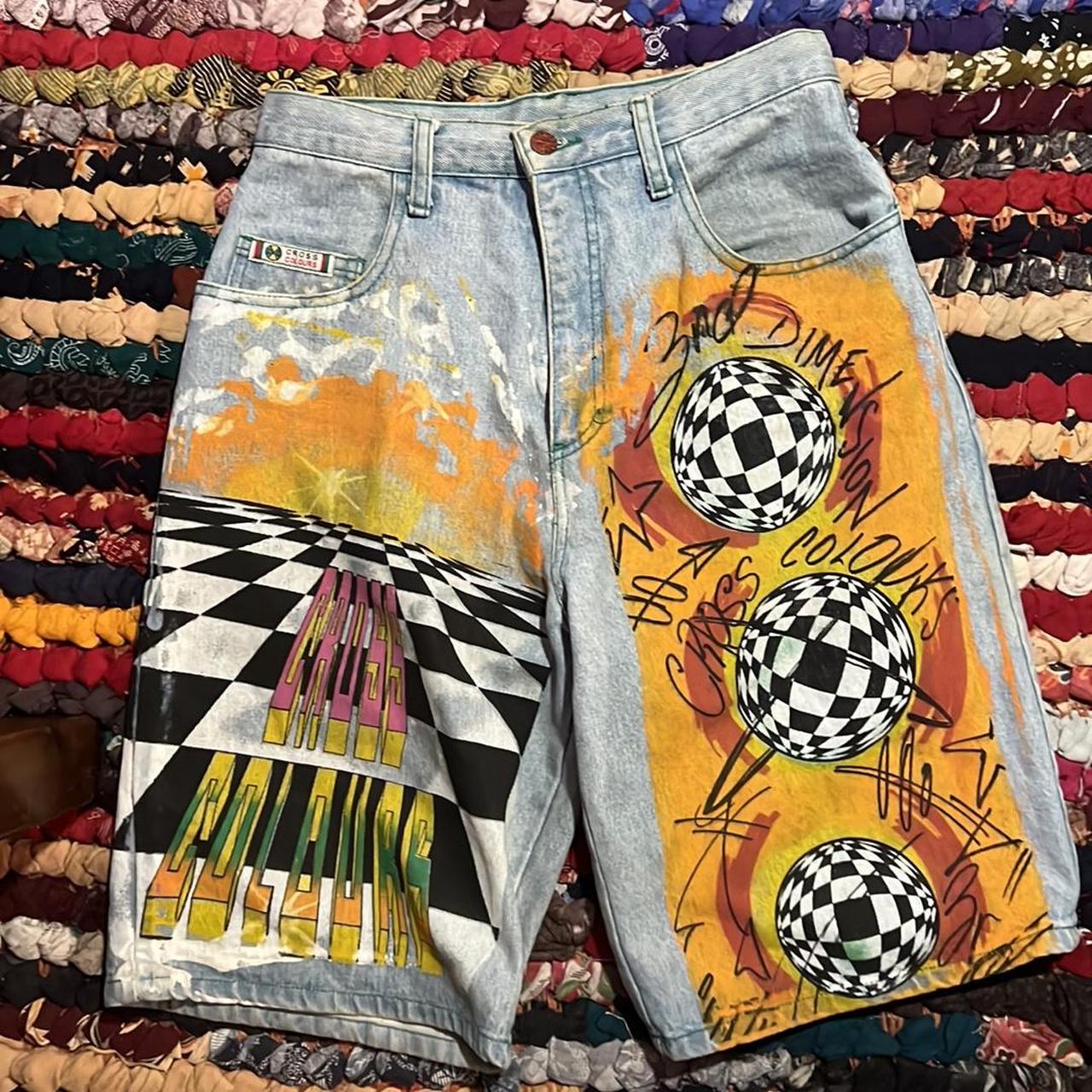 Cross Colours Graffiti Style Jorts!!! Very rare, I... - Depop