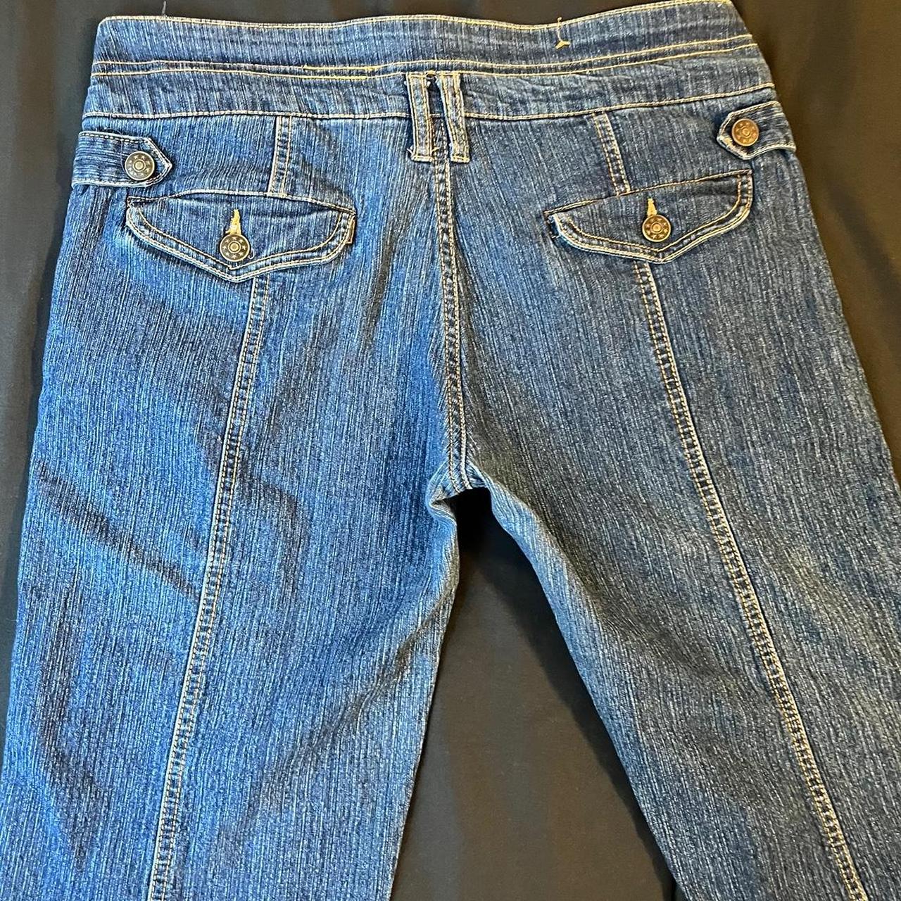 Low-rise, wide-leg denim capris Brand is level... | Depop