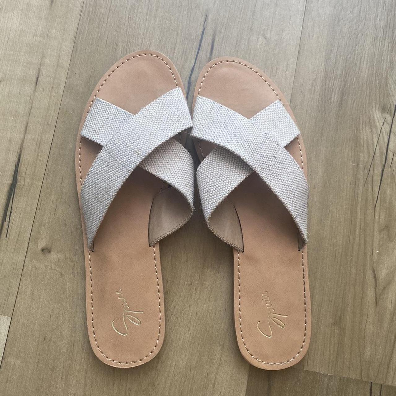 Cute Cross Slides / Sandals - size au 8 Cutest... - Depop