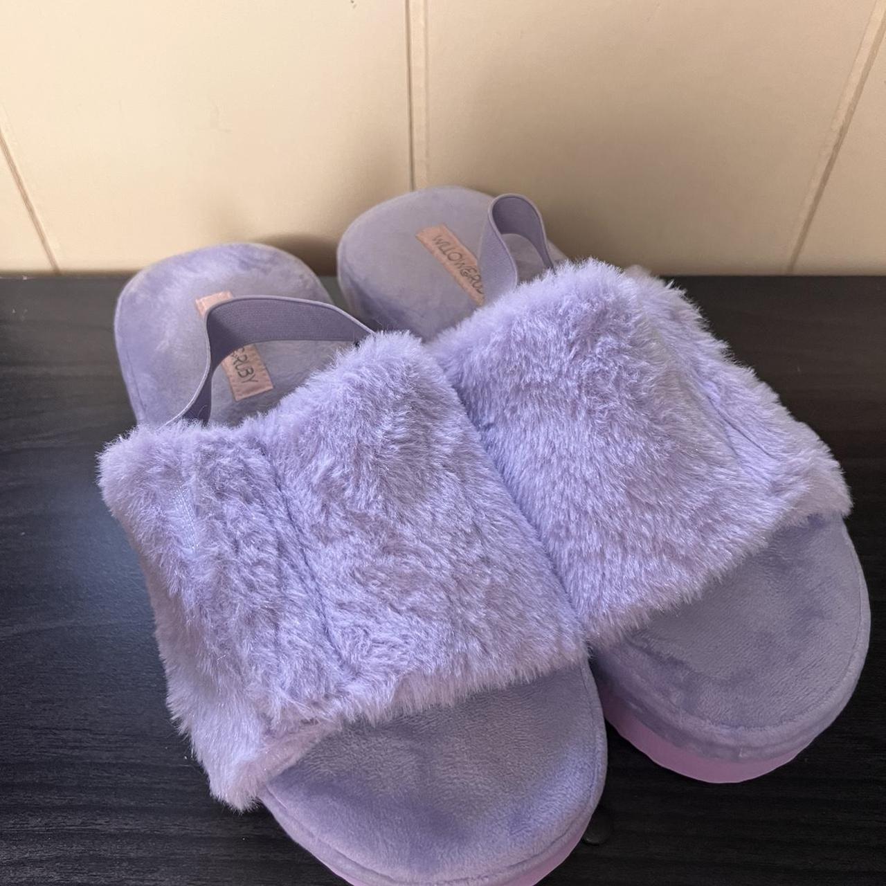 Cute purple slippers. Worn once to big for me. Fits... - Depop