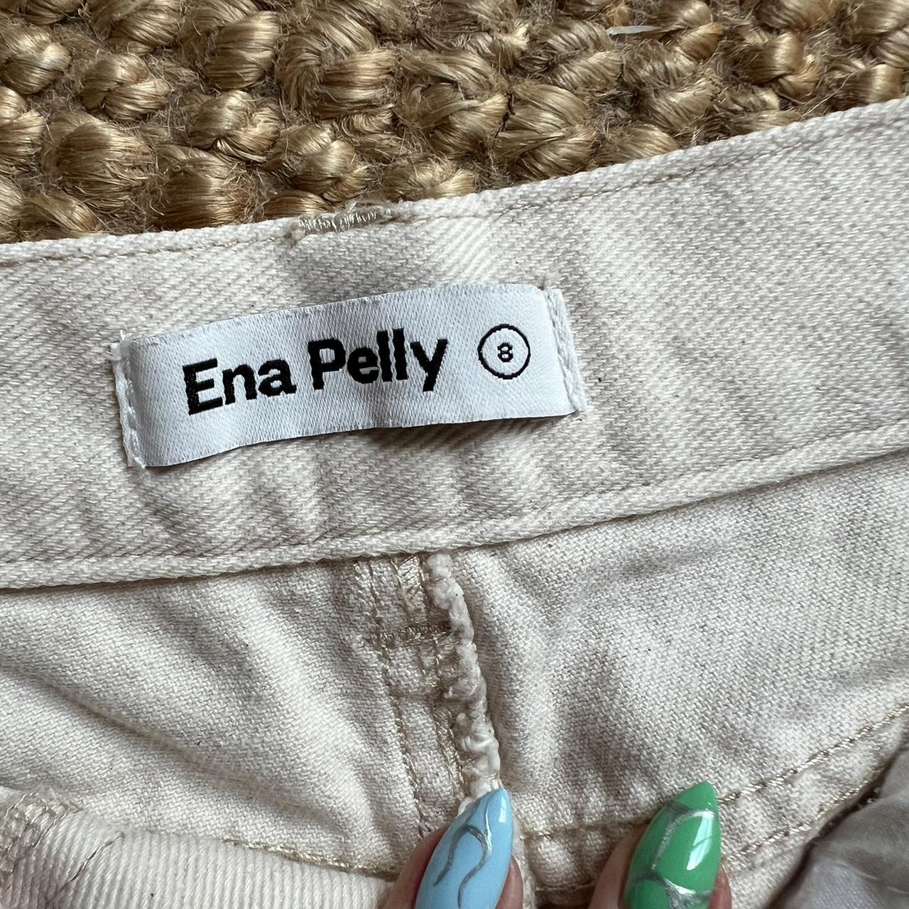 Ena Pelly Denim Midi Skirt in Bone Size... - Depop