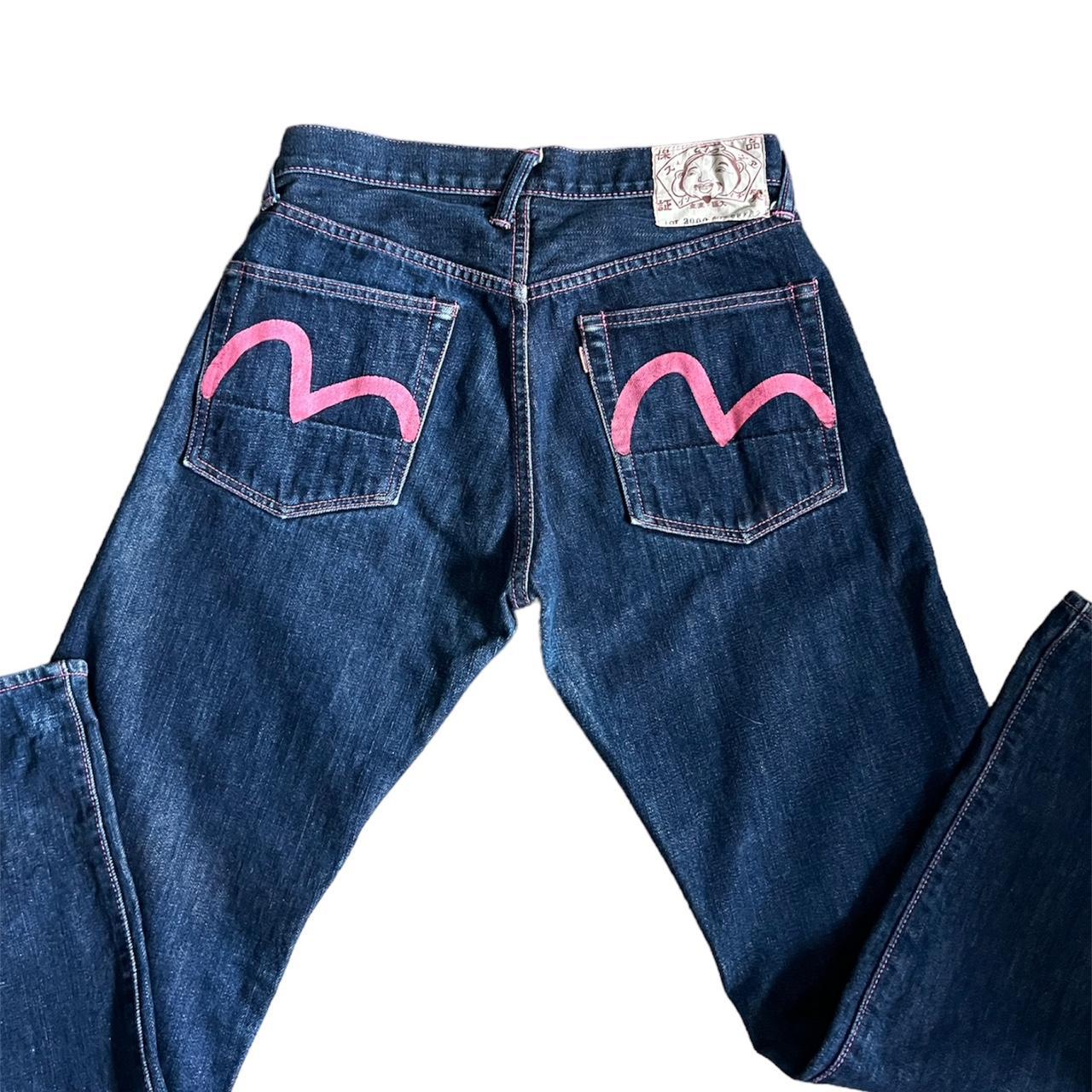 PINK EVISU PANTS 29x30 i love these & the price... - Depop