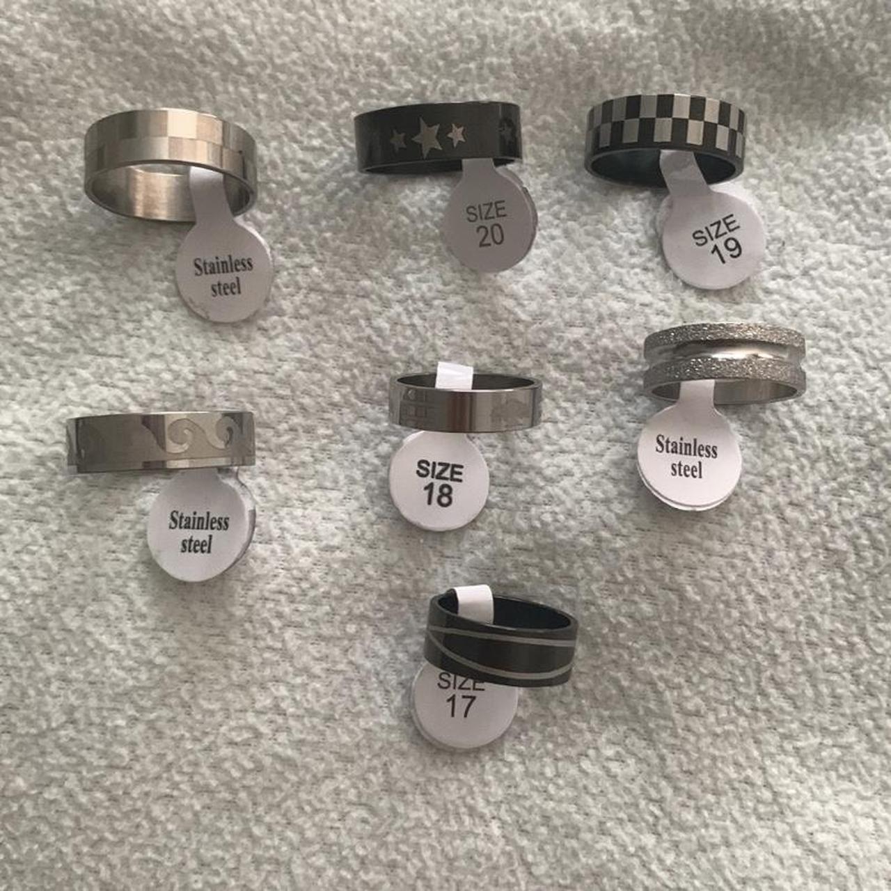 y2k unisex steel rings #y2krings #menrings... - Depop