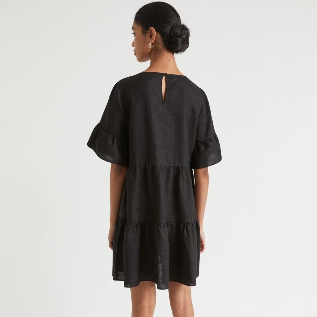 Seed Core Linen Mini Dress Black Size 8 Good used... - Depop