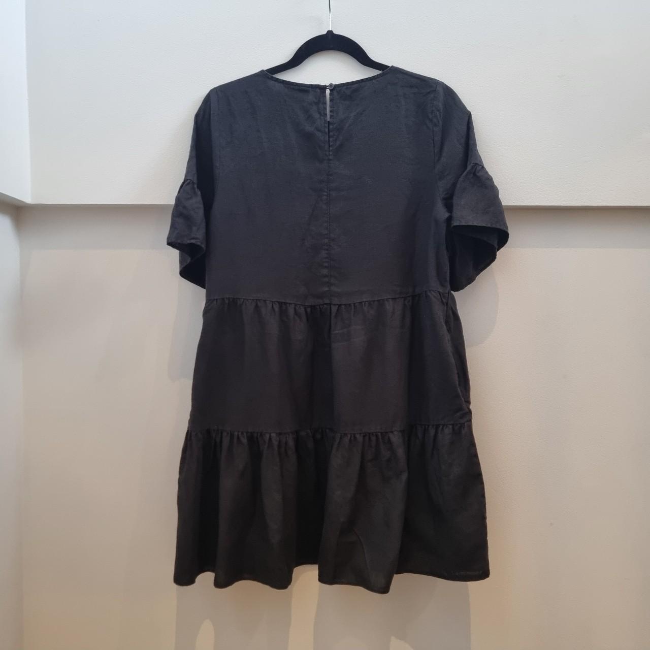Seed Core Linen Mini Dress Black Size 8 Good used... - Depop