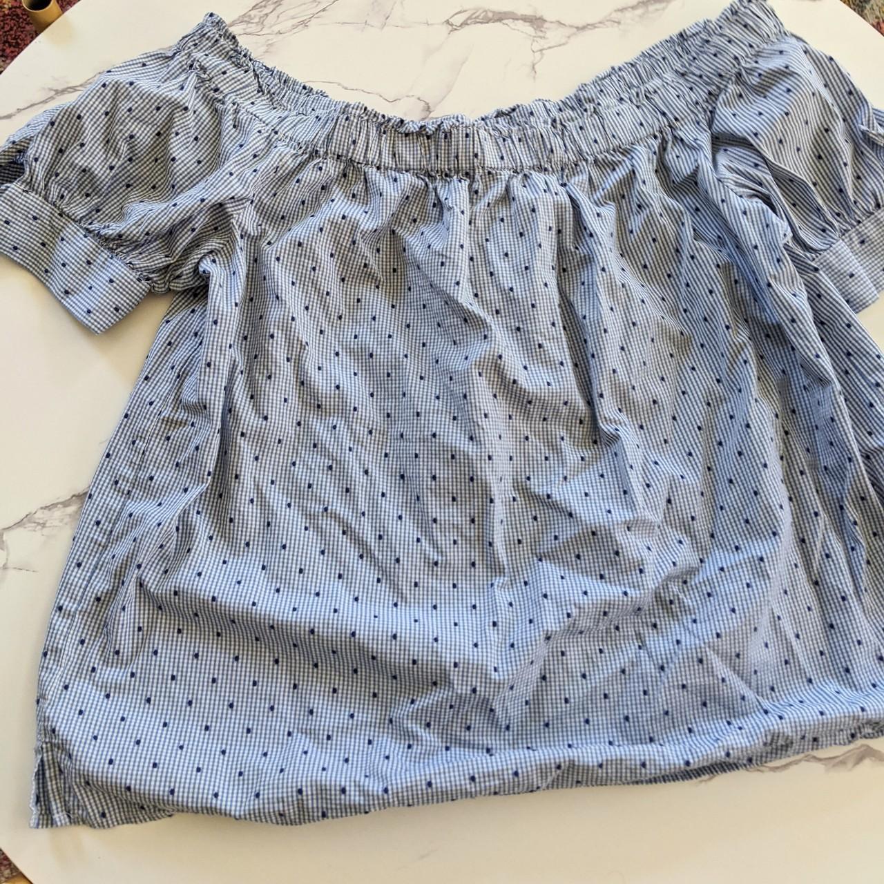 Cece Blue Off the Shoulder Blouse size Large - Depop