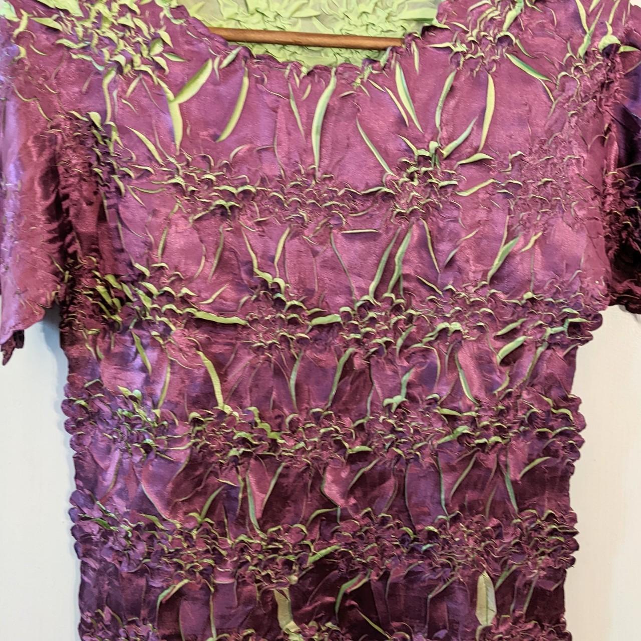 ORIGAMI MAGIC SCARF Shirt One Size Top Purple And Green - Depop