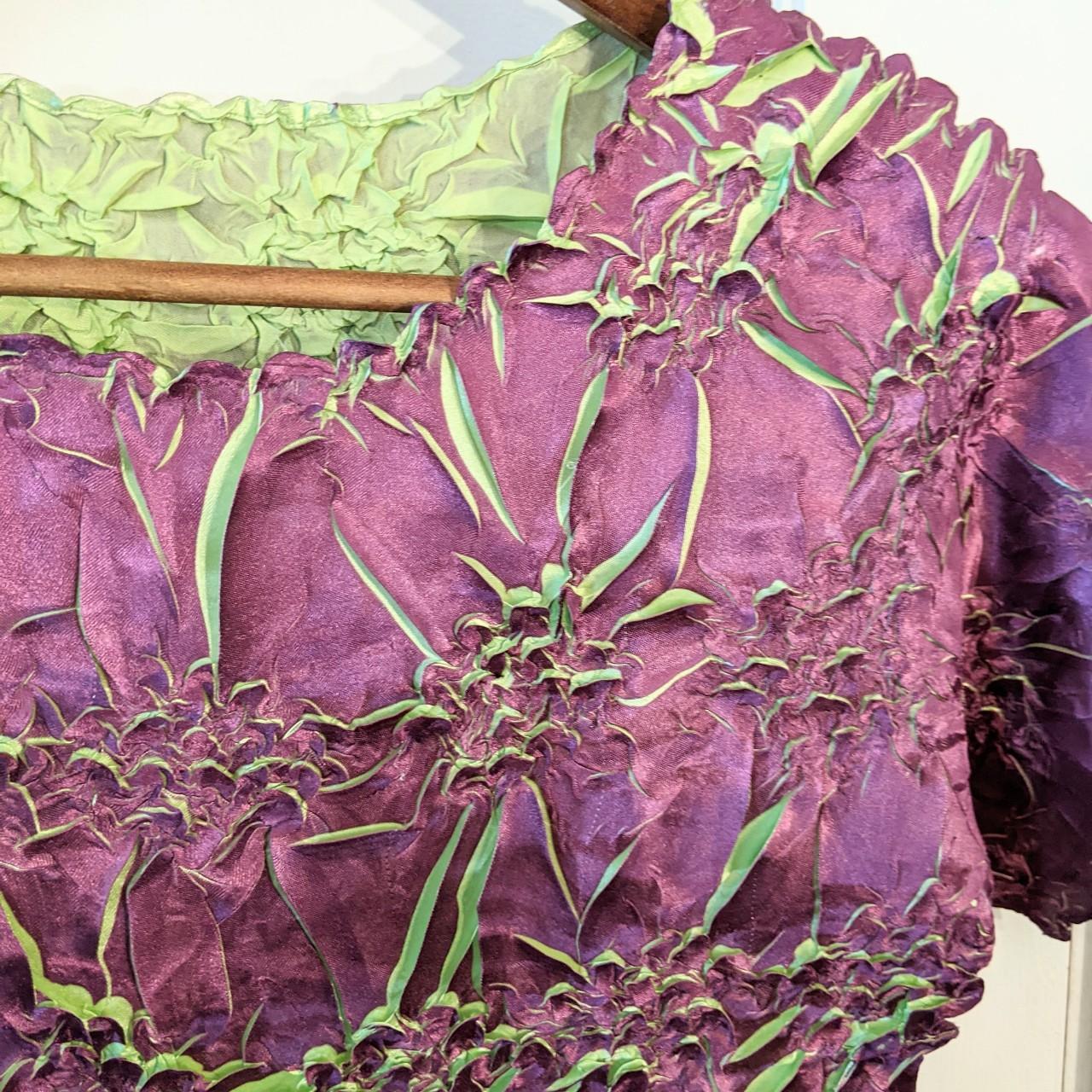 ORIGAMI MAGIC SCARF Shirt One Size Top Purple And Green - Depop