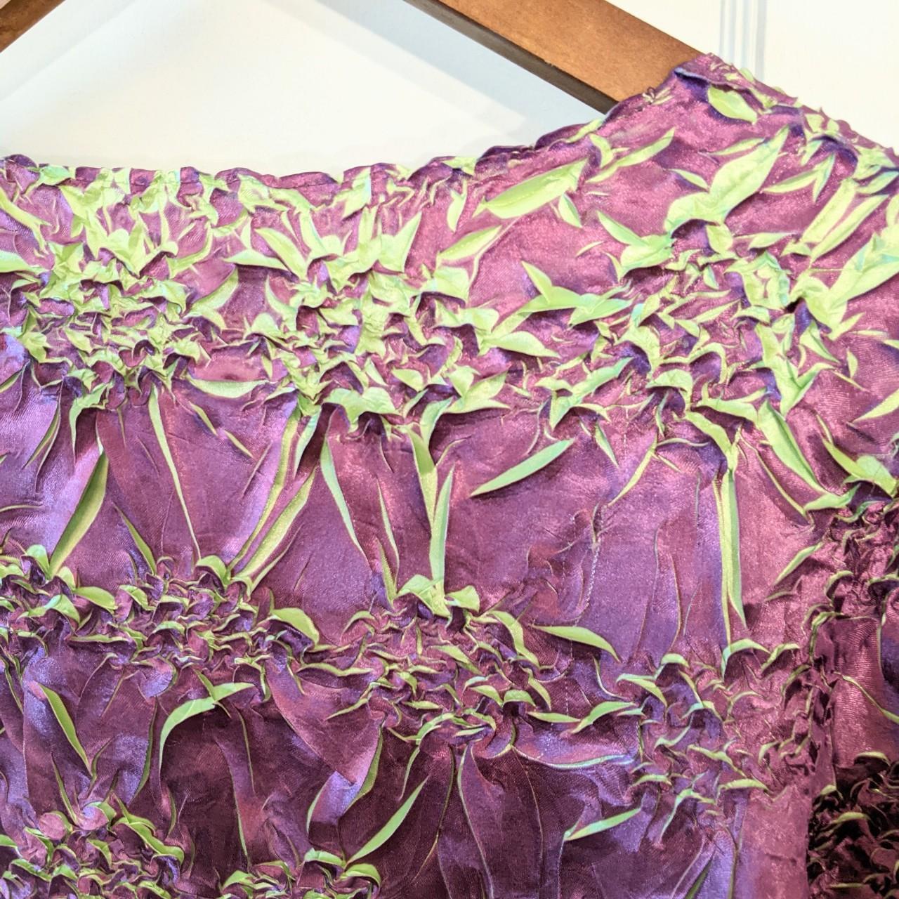 ORIGAMI MAGIC SCARF Shirt One Size Top Purple And Green - Depop