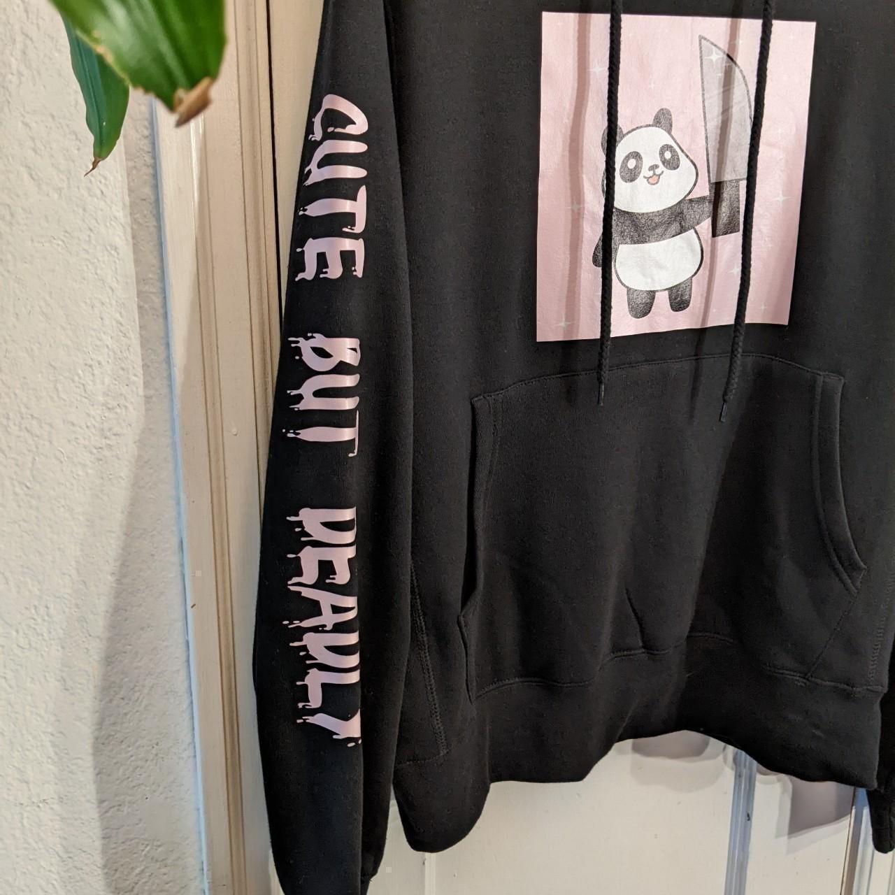 Reflex Cute but Deadly Panda Knife Black Graphic... - Depop