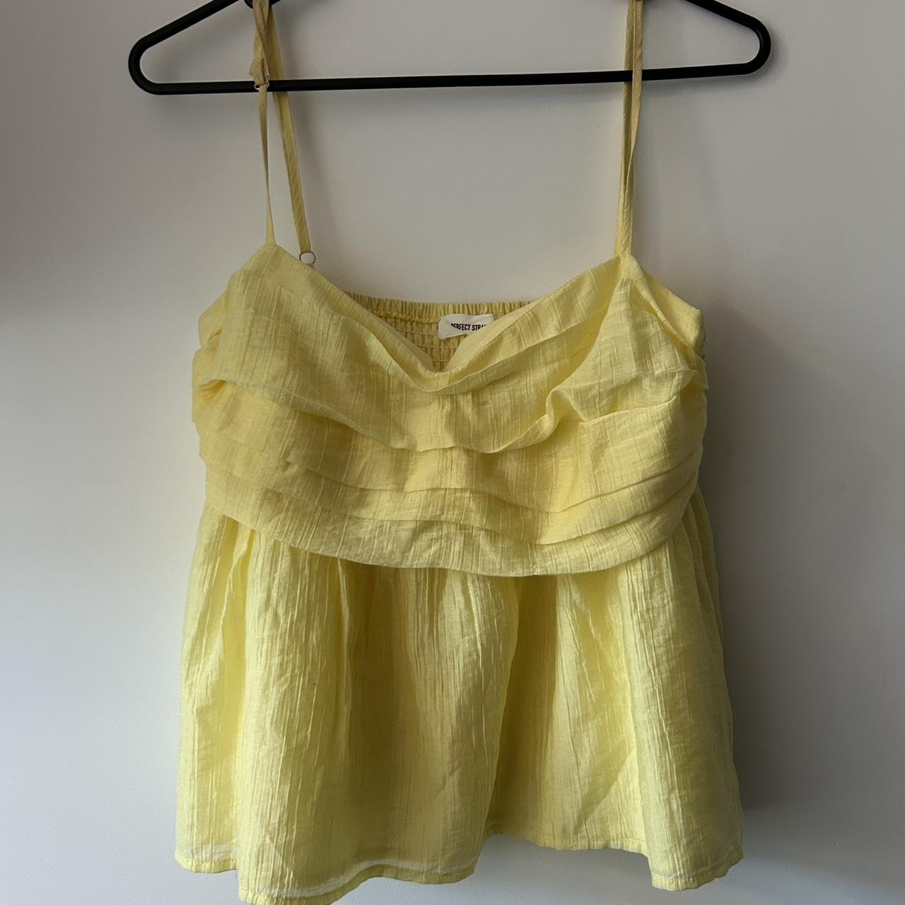 Perfect stranger yellow frill cami top Only worn a... | Depop