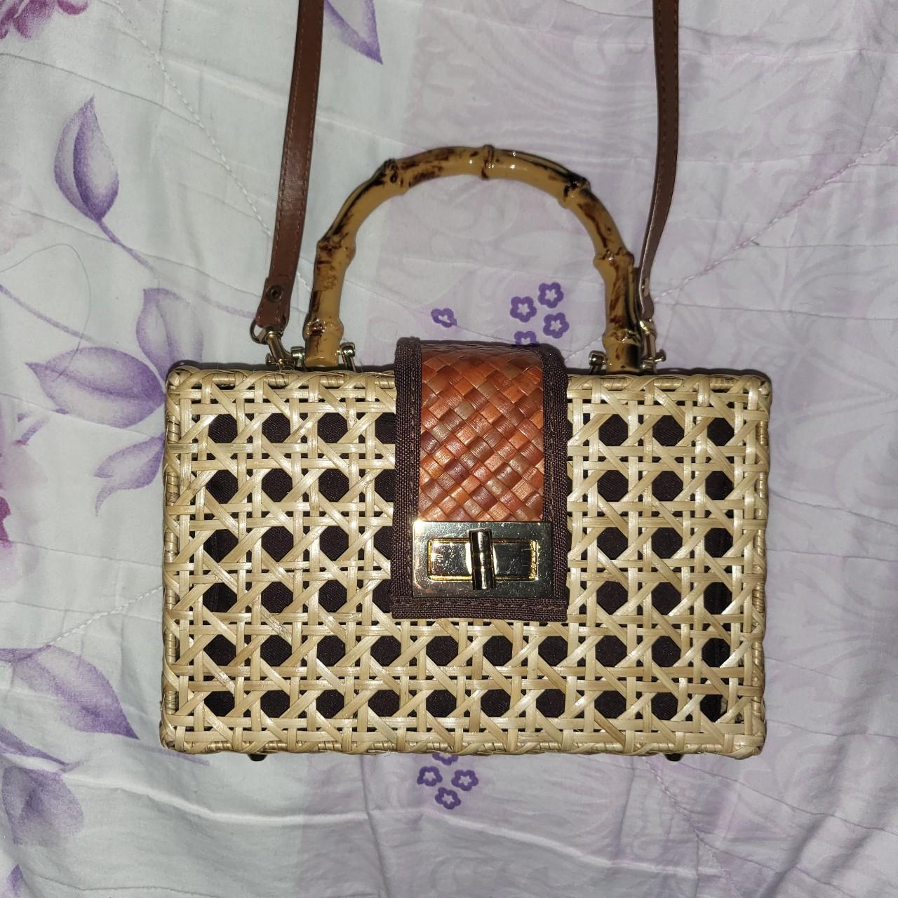 Adorable picnic rattan style crossbody bag. Strap is... - Depop