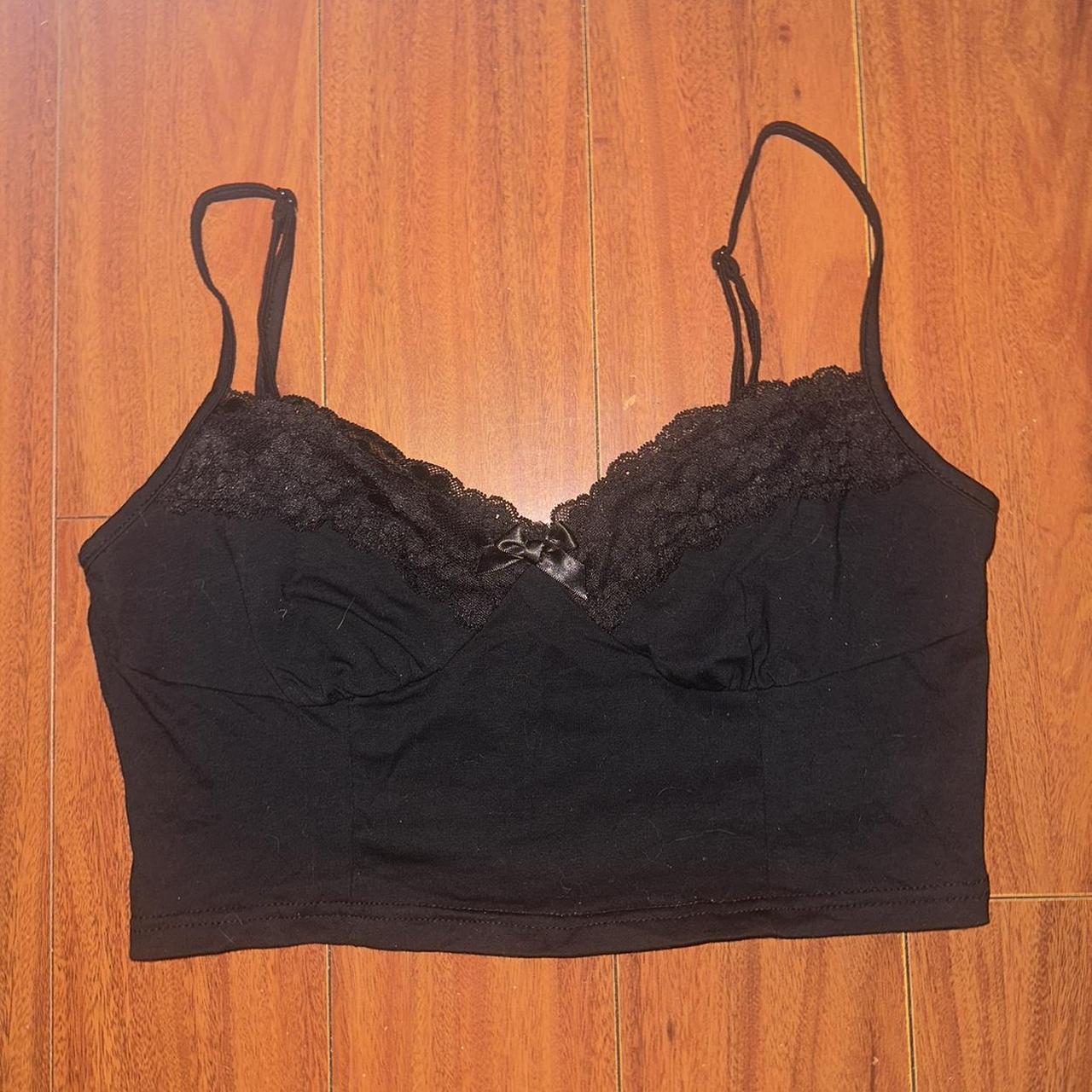 large black top with a lace and bow in front 🎀 - Depop