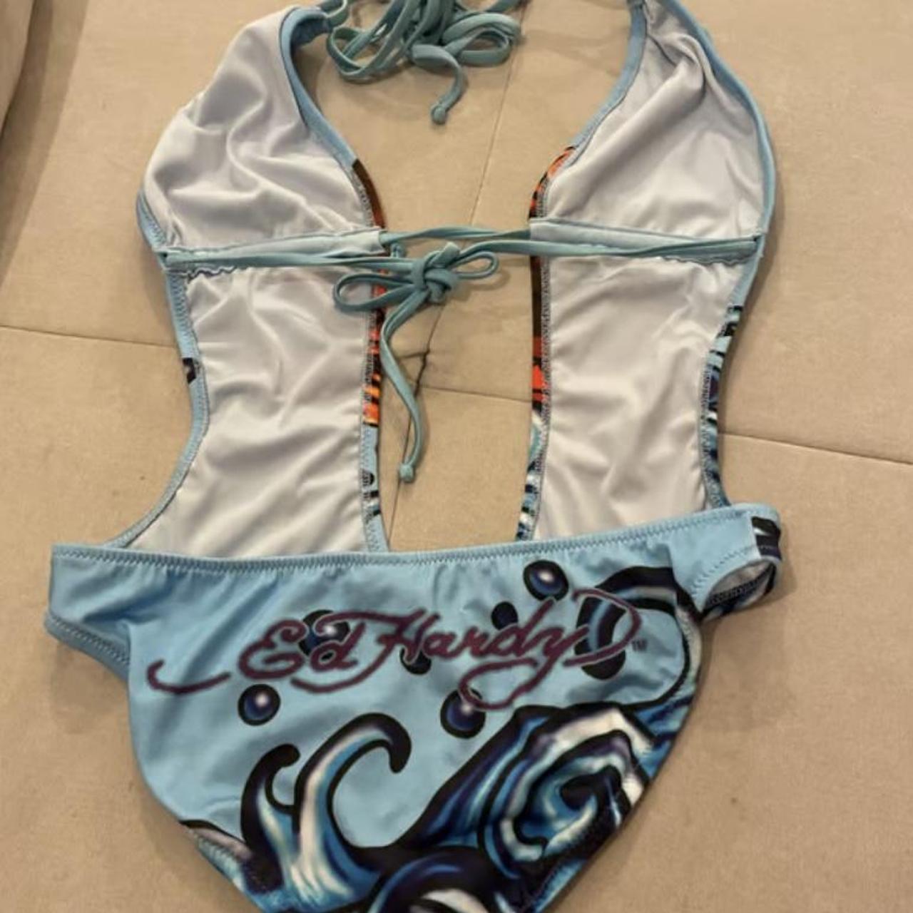 Ed Hardy One Piece Swimming Suit Great Condition!... - Depop